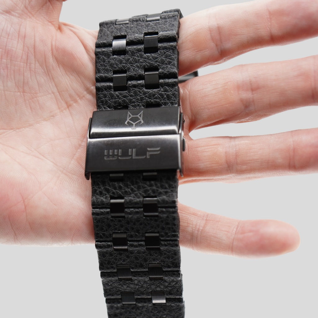 WULF Brand Watch Band for Apple Watch - 304L Stainless Steel & Leather